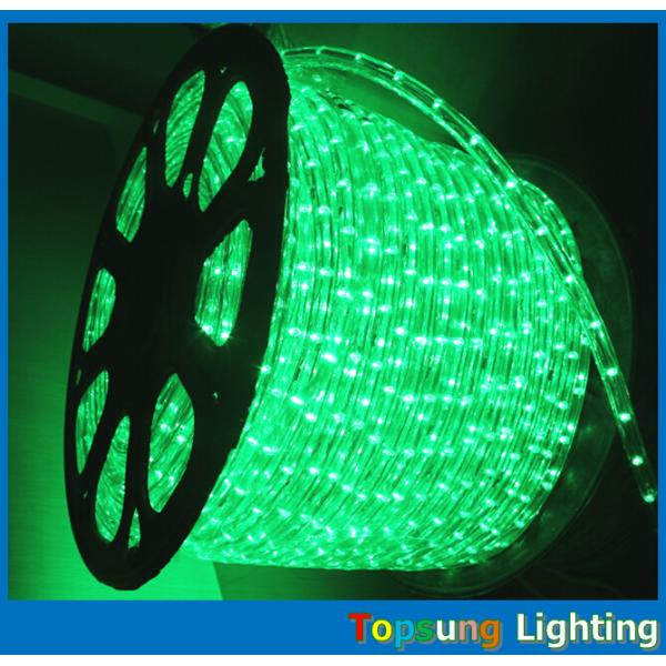 Quality 1/2'' 2 wire round christmas decoration led rope lighting green for sale