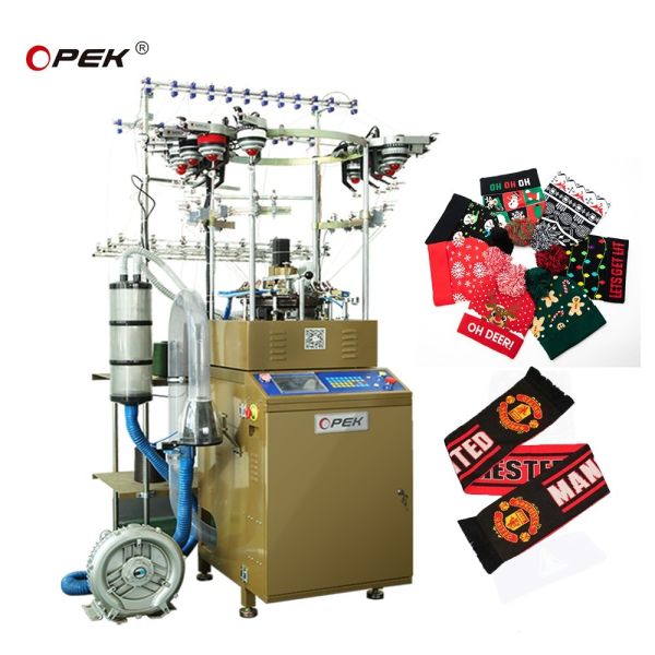 Quality 600 Sets/Month OPEK Automatic Jacquard Scarf Making Machine with Servo Motor for sale