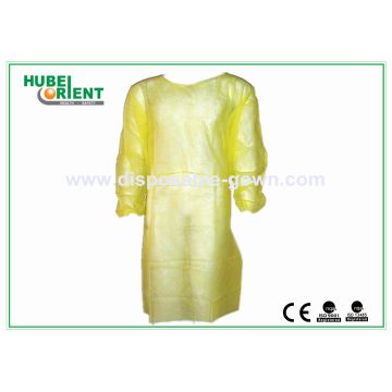 Quality Non-Toxic Yellow Or Other Color PP+PE Disposable Isolation Gowns With Elastic for sale