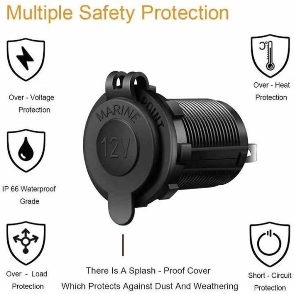 Quality 12-24Volt Waterproof Truck Cigarette Lighter Socket Cigarette Lighter Power for sale