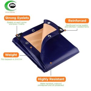 Quality Blue / Beige Heavy Duty Tarps Waterproof 350gsm For Outdoor Cover for sale