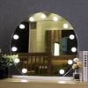 china Round LED Vanity With Mirror And Lights Desktop Adjustable Lighting