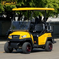 Quality EXCAR yellow CE Approved 48V Trojan Battery Powered Electric Golf Cart Yellow for sale