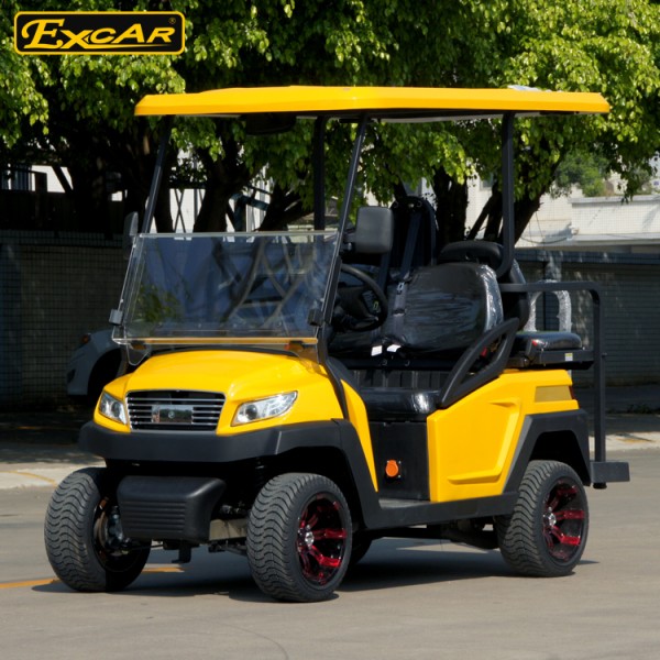Quality EXCAR yellow CE Approved 48V Trojan Battery Powered Electric Golf Cart Yellow Colour for sale