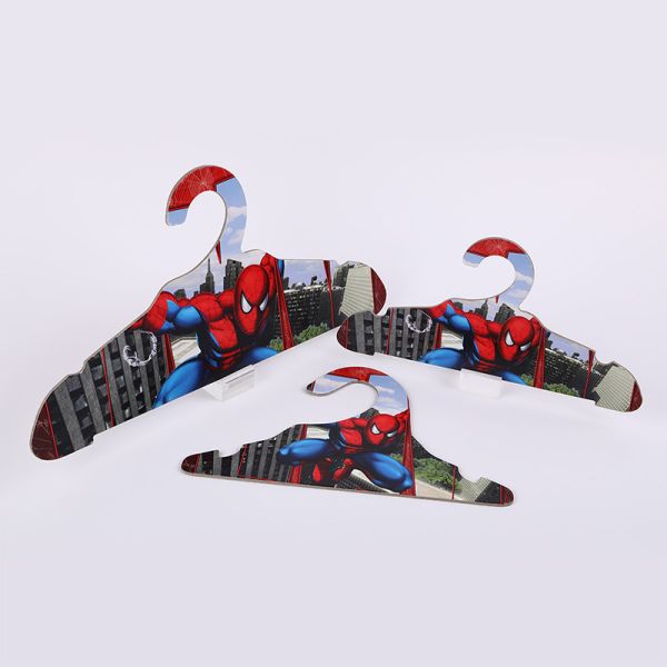Quality OEM Recycle Cartoon Item Paper Hangers Spider Man Style Kids Clothes Hangers for sale