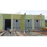 Quality ISO 9001 Auto Industrial Folding Doors Railway Maintenance Station Door for sale