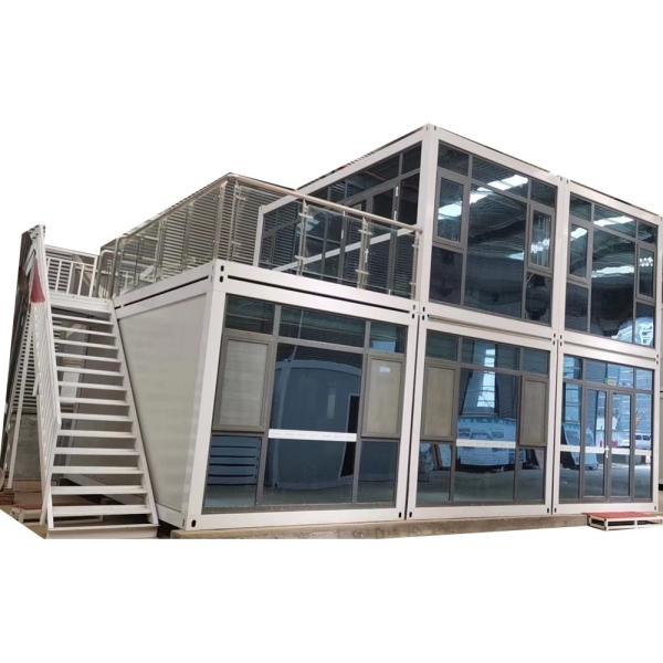 Quality prefab Glass Wall Luxury Flat Pack Container House for sale