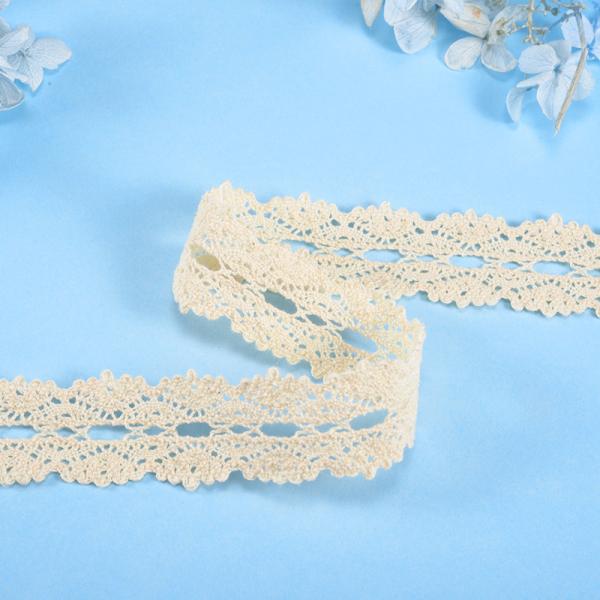Quality Crocheted Beige White Black Cotton Lace Trim Crochet Ribbon Lace for sale
