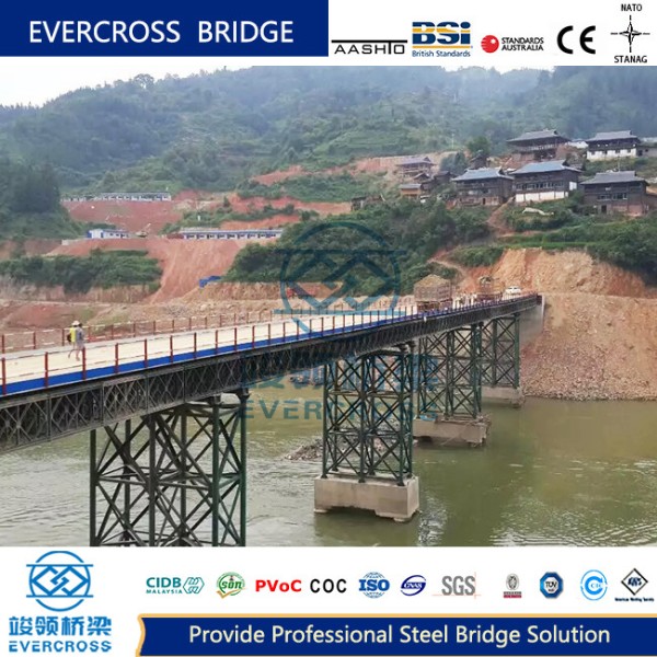 Quality 321-Type Bailey Truss Bridge Three Rows Of Single-Layer Reinforcement OEM for sale