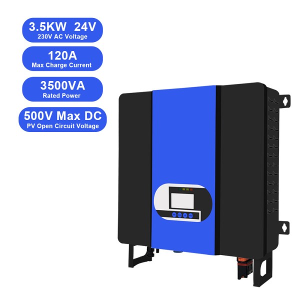 Quality 3.5KW 24V to 110V 220V 230V All in One Hybrid Inverter with MPPT Solar Controller and WiFi/GPRS Communication for sale