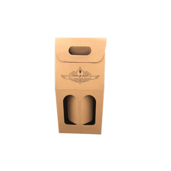 Quality Biodegradable Brown Wine Gift Box Packaging / Three Bottle Wine Gift Box for sale