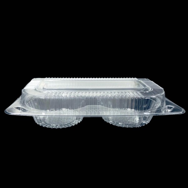 Quality Matt Lamination Printing Two Compartments Clamshell Box for Take Away Plastic for sale