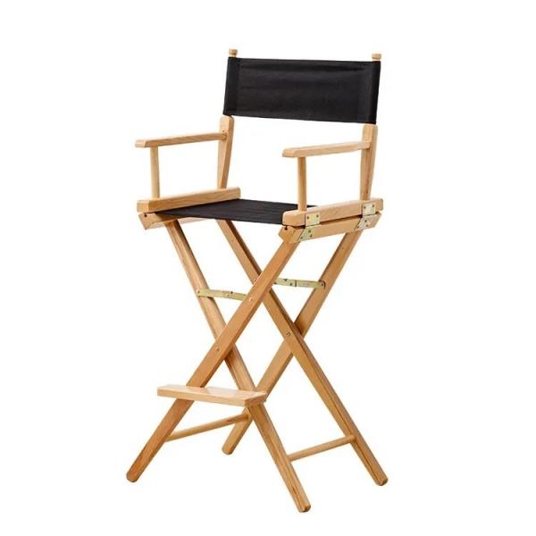 Quality Logo None or Custom Logo Tall Wooden Folding Director Chair for Outdoor Indoor Camping for sale