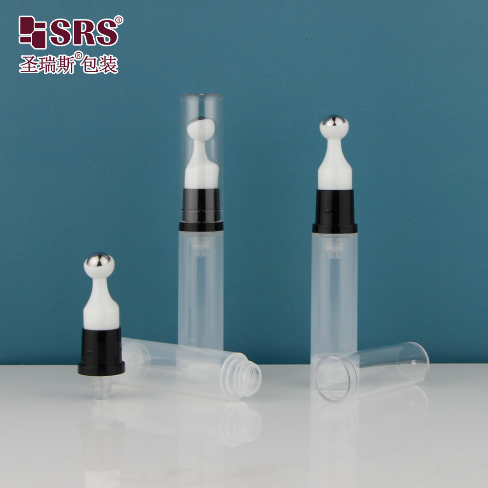 Quality A0031 PP Luxury Customization Empty Injection White Glossy Airless Pump Roll On for sale