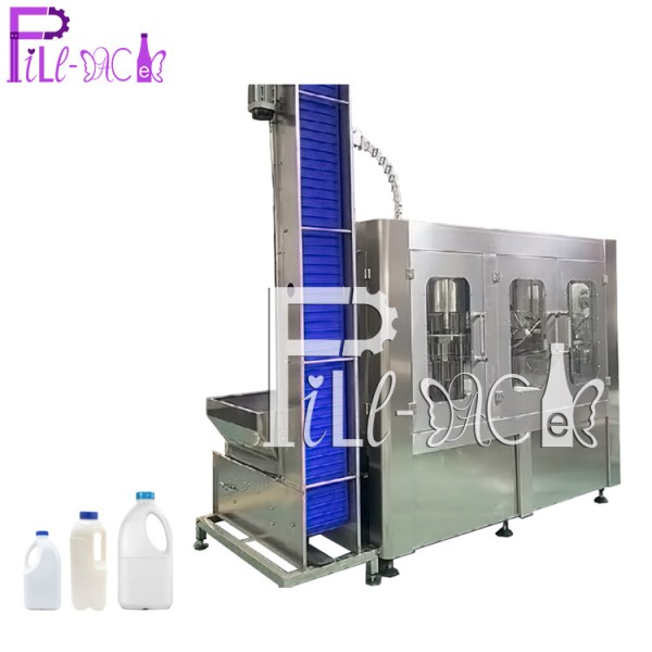 Quality Automatic monoblock 6000BPH Bottle Integral 3-in-1washing-filing-capping Milk Filling Machine / device for sale