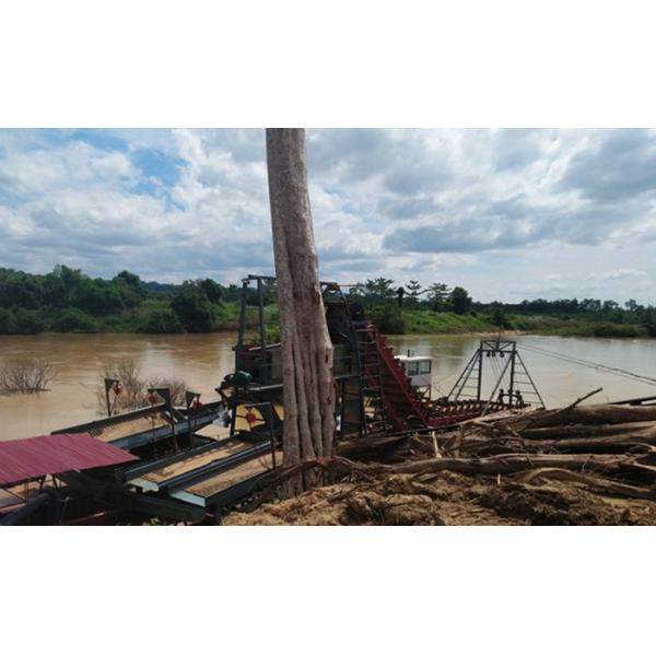 Quality 10m 100CBM/H Iron Bucket Chain Dredger For Construction Works for sale