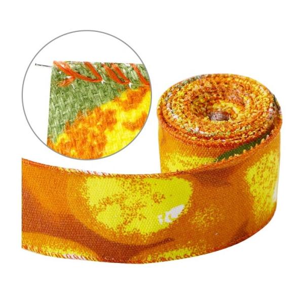 Quality Wired Burlap Ribbon Embellishment for Spring Decoration Wired Linen Ribbon for sale