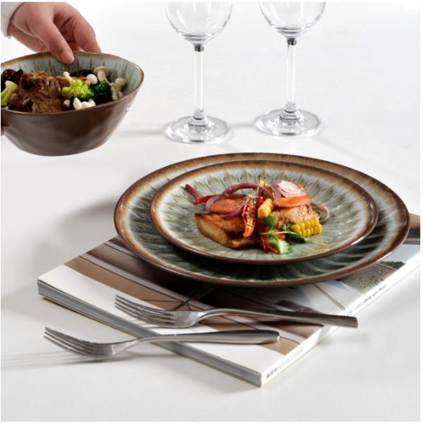 Quality Party Plates And Bowls 12pc Melamine Dinnerware Set Iso for sale