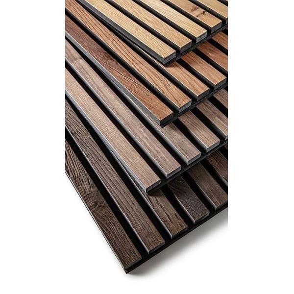 Quality Moistureproof Wood Veneer Slats Wall Interior Flameproof Multi Scene for sale