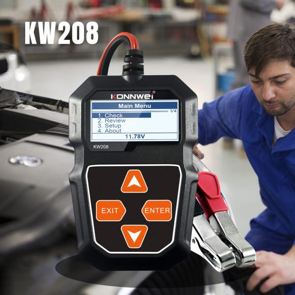 Quality 2000CCA KONNWEI KW208 Car Battery Tester For Cranking Charging System for sale