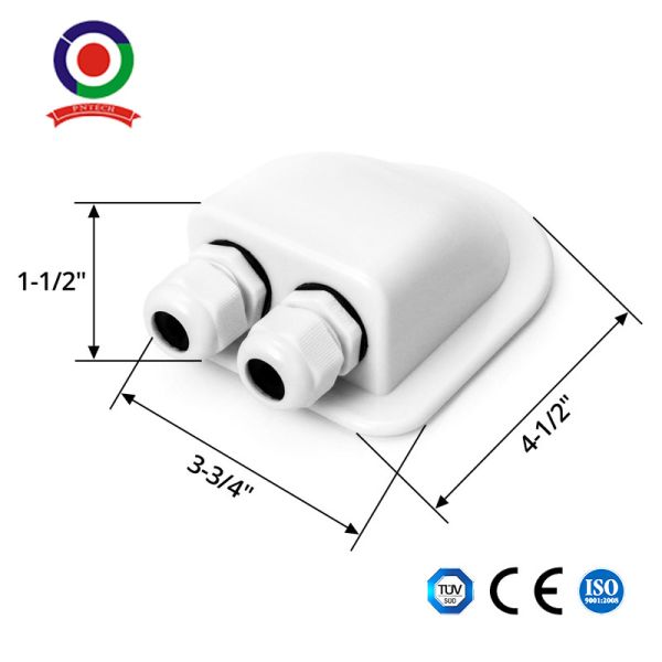 Quality White ABS Solar Cable Entry Box with 6mm to 12mm Cable Gland for Flat Surface PV Solar Panel Installation for sale