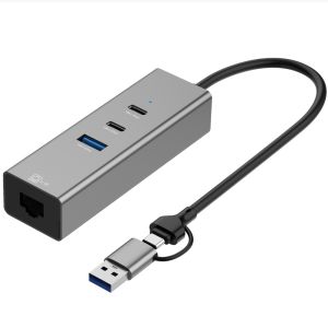 Quality New 4 IN 1 Dual Port USB A & C 2.5G Ethernet Adapter With 2Ports USB C And USB A for sale