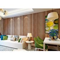 Quality Brown Embossment PVC Living Room Striped Wallpaper Water Resistant Wallpaper for sale