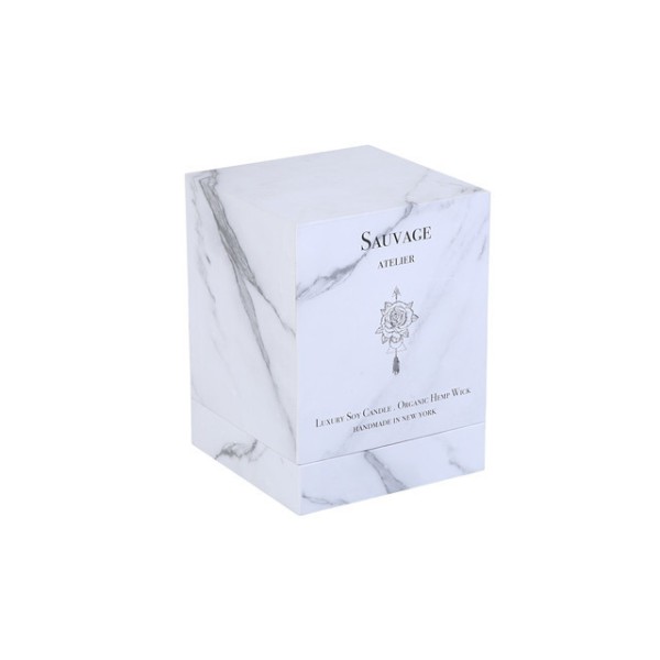 Quality Luxury Custom Logo Marble Printed Lid and Base Rigid Boxes for Candle Gift for sale