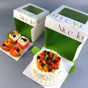 Quality Wholesale custom printing cake dessert baking paper packaging box birthday cake for sale