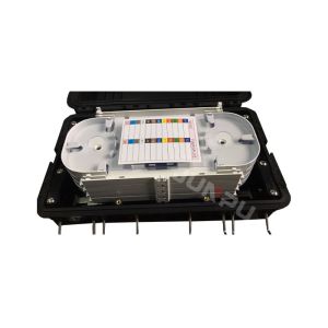 Quality 96 Core Horizontal Fiber Optic Splice Closure With 4 Trays In Black Color for sale