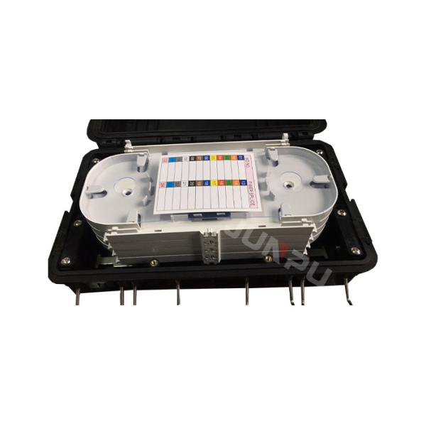 Quality 96 Core Horizontal Fiber Optic Splice Closure With 4 Trays In Black Color for sale