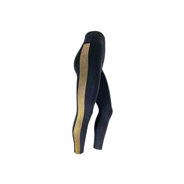 Quality High Waist Golden Side Panel Brushed Leggings Fleece Lined Legging for sale