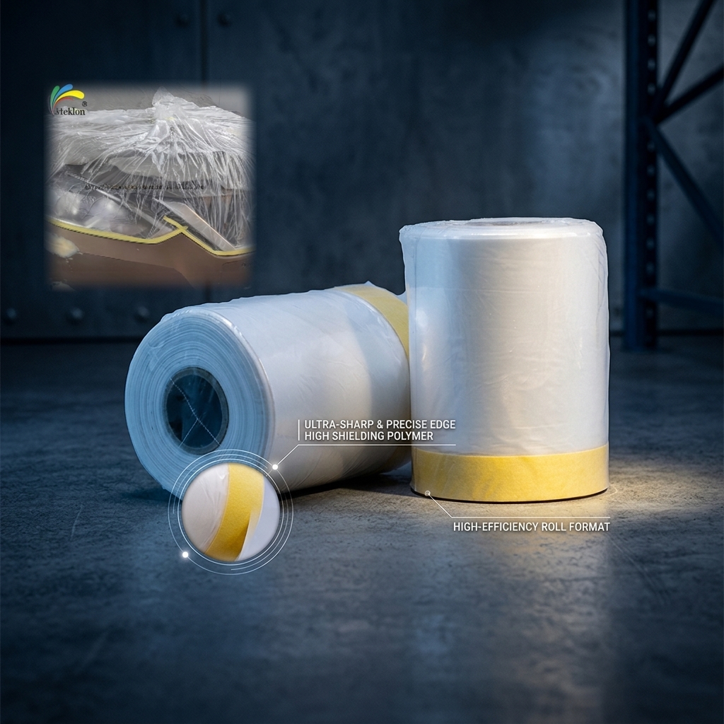Quality Meklon Car Spray Paint Special High Shielding Plastic Masking Film Roll Pre for sale