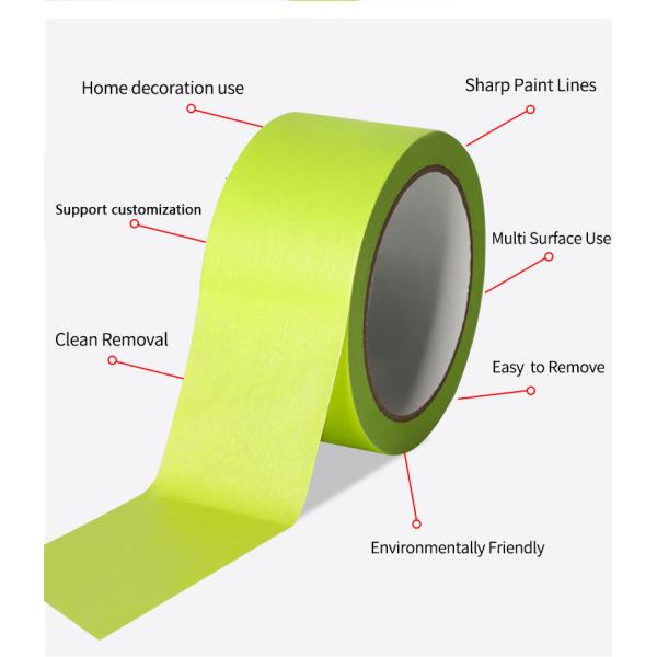 Quality Smooth Surface Green Adhesive Masking Tape for sale