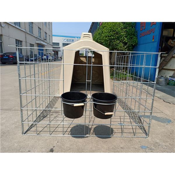 Quality 2.2m Plastic Calf Hutch With Hot-dip galvanized  Fence And Cow Cubicles For Dairy Farm for sale