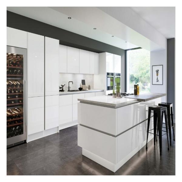 Quality Custom Modular Kitchen Cabinets with Glossy Paint-Free Design and Shaker Door for sale