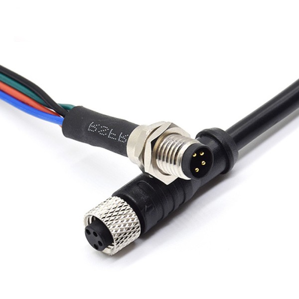 Quality M8 Waterproof Wire Harness Straight Right Angled 3pin 4pin Male Female Metal Screw for sale