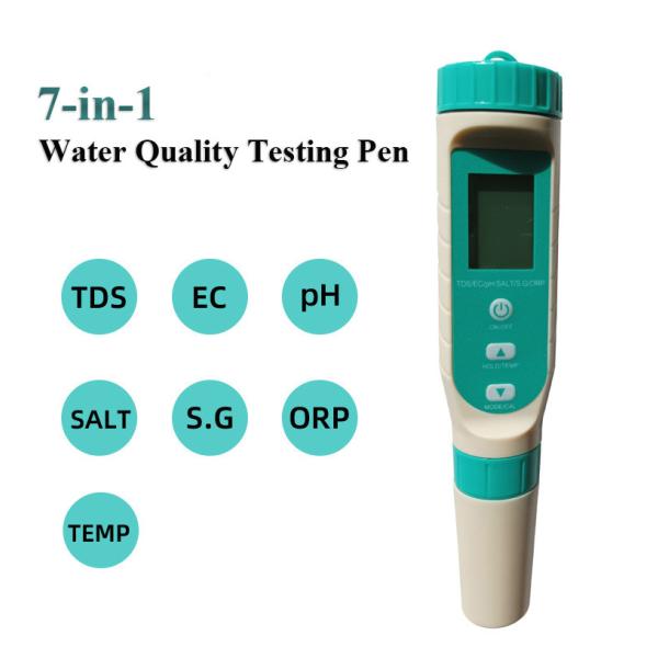 Quality 1PPM 1MV 1US/CM 0.01PH Newest 7 in 1 Digital pH Tester for Multi Parameter for sale