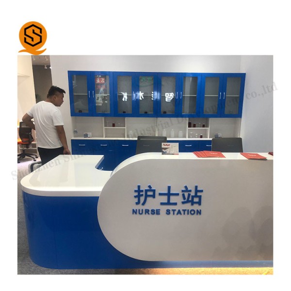 Quality Nurse Station Artificial Stone Reception Desk , Hospital Reception Counter for sale