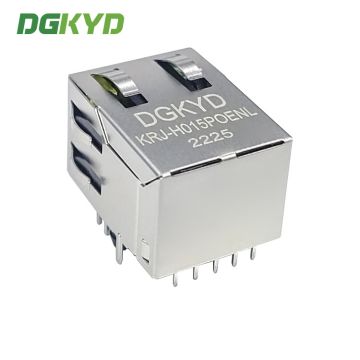 Quality 100Base Tap Up POE RJ45 PCB Connector With Internal Magnetics And Led for sale