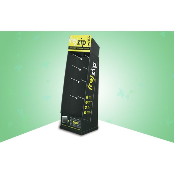Quality Promoting Corrugated Display Stands , Cardboard Floor Display Stands With Plastic Hook for sale
