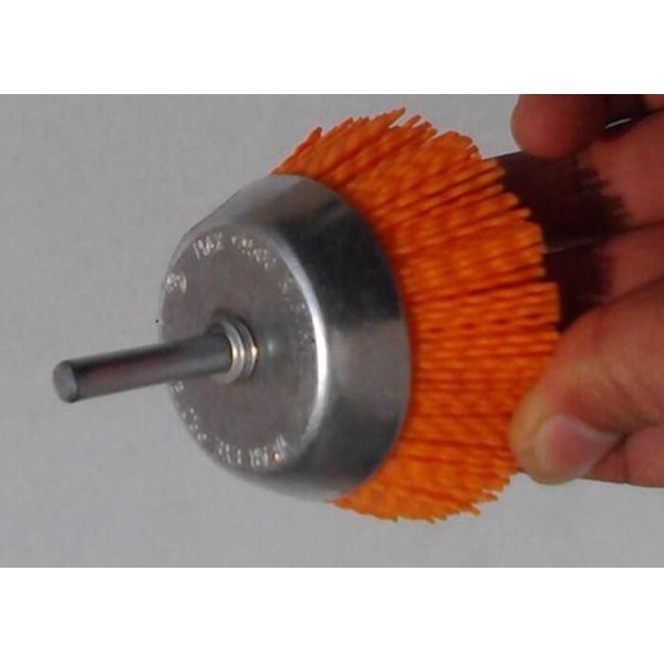 Quality Yellow Bristle 3 Inch OD Nylon Abrasive Cup Brush 120 Grits For Polish the Wood for sale