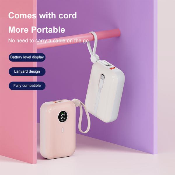 Quality Universal Compatibility Mini Power Bank With Lightning Cable for sale