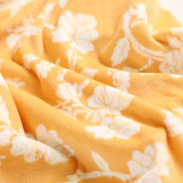 Quality Flower Pattern Printed Super Soft Fabric 280gsm Double Side Polyester for sale