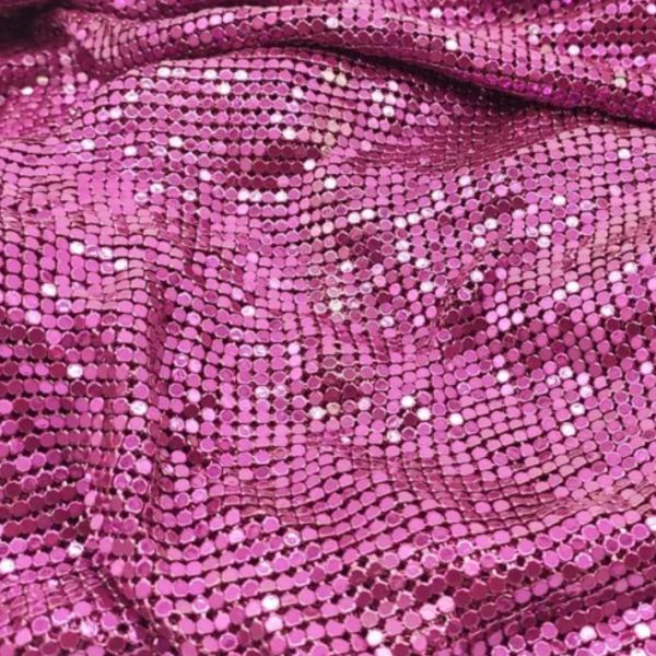 Quality 200gsm Woven Metal Fabric , Round Metallic Sequin Fabric With Shimmer for sale
