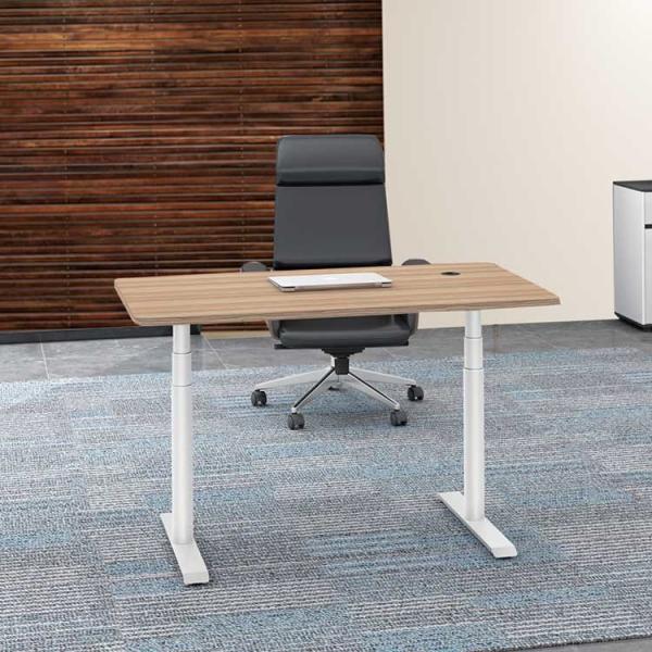 Quality Melamine Height Adjustable Standing Desk Wooden With PVC Edging for sale