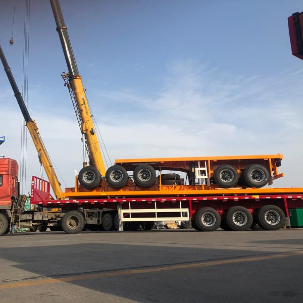 Quality Container Shipping CIMC 20ft Container Flatbed Semi Trailer with 12uints Twist for sale