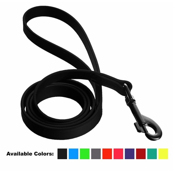 Quality Biothane Waterproof Dog Leash , 4' 6' Dog Training Leash With Black Hardware for sale