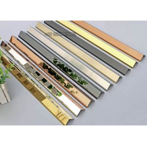 Quality Mirror Color 1x1 Brushed Stainless Steel Metal Wall Angle Corner Protectors for sale