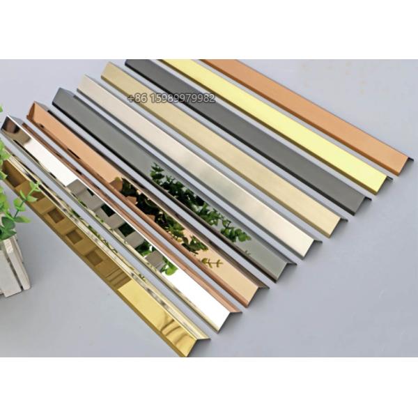 Quality Mirror Color 1x1 Brushed Stainless Steel Metal Wall Angle Corner Protectors for sale